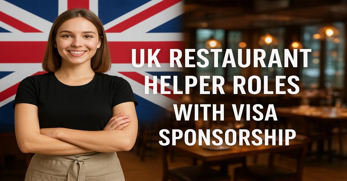 UK Restaurant Helper Roles With Visa Sponsorship 2026